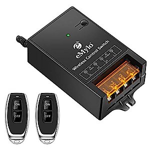 eMylo Smat Wireless Remote Switch AC 100V 220V 240V Relay RF Remote Light Switch Smart Wall Light Switch for Household Appliances and Industrial Equipment with 100m Remote Range