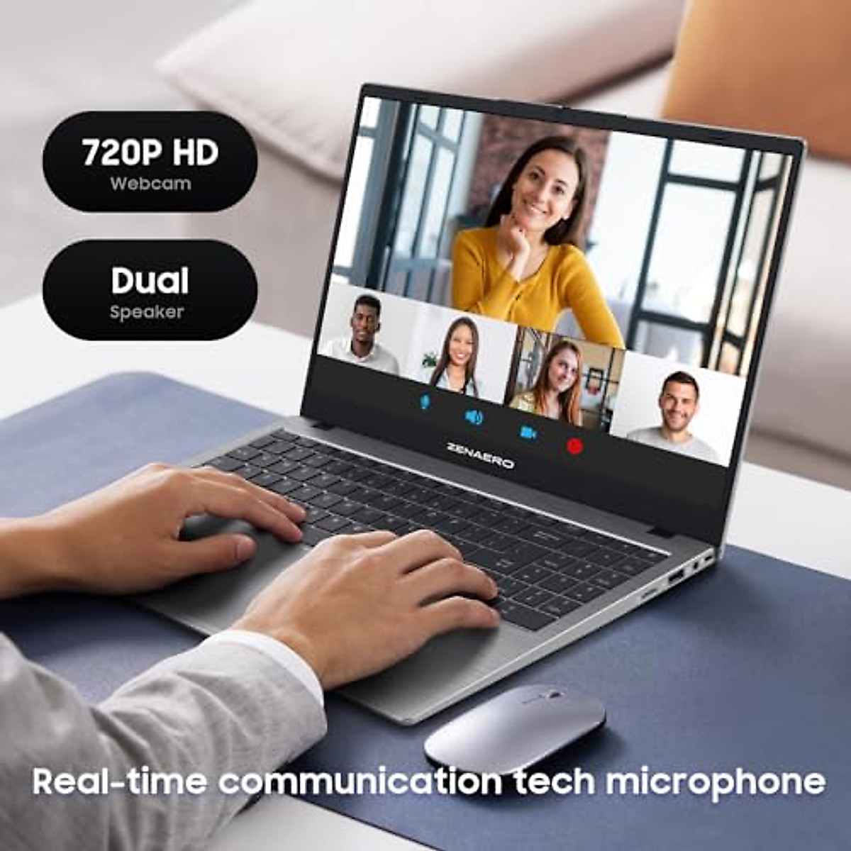 ZENAERO 15.6" Windows 11 Pro Laptop Computer 12GB RAM 512GB SSD, Intel Celeon N5095(4C4T, up to 2.9Ghz) IPS Display, HDMI, Dual and WiFi, BT4.2 Light and Thin Notebook PC for Work, School Student