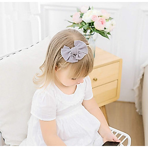 Globalsupplier inSowni 12 Pack Soft Stretchy Nylon Bow Headbands Hair Accessories for Baby Girls Toddlers Newborns Infants Kids
