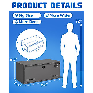 BUTISOW Lateral File Cabinets with Lock,1 Drawer Steel Wide Filing Organization Storage Cabinets,Home Office Furniture for Hanging Files Letter/Legal/F4/A4 Size (Electronic - Gray)