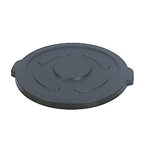 Round Trash Can Lid Compatible with 55 Gallon Plastic Prince Container, Gray