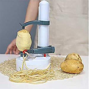 SERBESTVE potato peeler-fruit and vegetable peeling tool for kitchen-automatic rotating apple peeler-with adapter (Green)