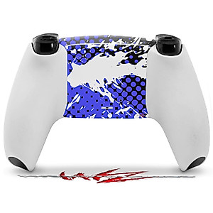 WraptorSkinz Skin Wrap compatible with Sony PS5 DualSense Controller Halftone Splatter White Blue (CONTROLLER NOT INCLUDED)