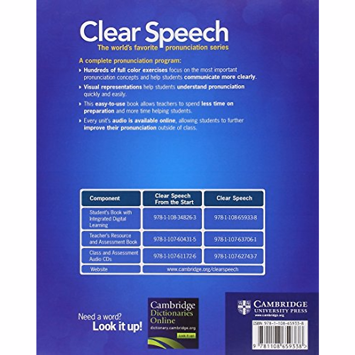 Clear Speech Student's Book with Integrated Digital Learning: Pronunciation and Listening Comprehension in North American English