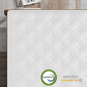 Sleepmax Hybrid Mattress Full Size 8 Inch - Luxury 6-Layer Ergonomic Mattress for Back Pain Relief - Motion Isolation & Edge Support - Fiberglass Free, CertiPUR-US Certified