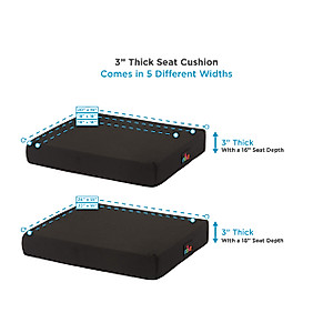 NOVA Gel & Memory Foam Seat & Wheelchair Cushion in 8 Sizes (from 16” x 16” to 18” x 24” Extra Wide), Comfortable & Durable Everyday Seat Cushion with Removable Water Resistant Cover, 2” or 3” Thick