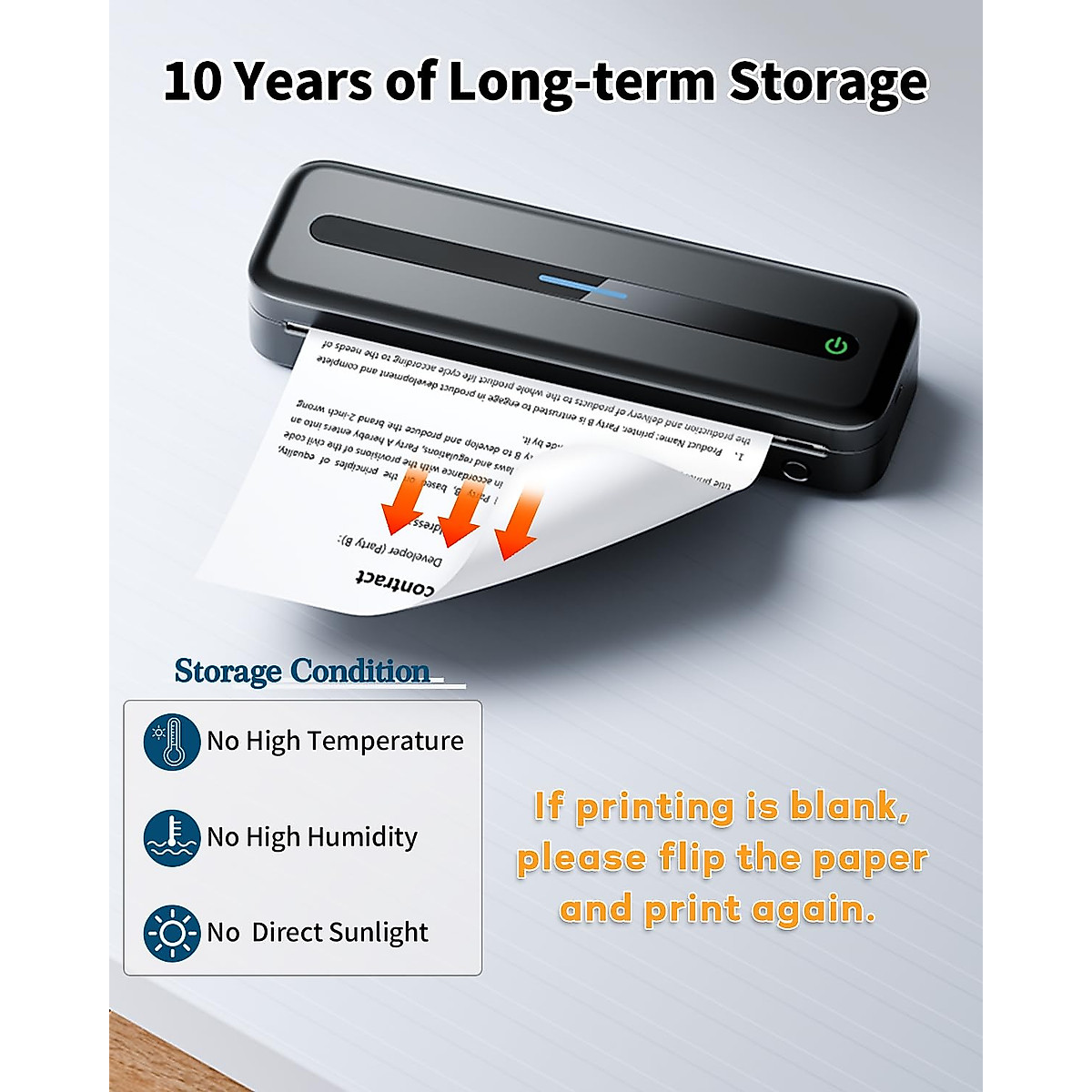 US Letter Thermal Paper - 8.5” x 11” Quick-Dry Letter Paper, Compatible with Phomemo M08F-Letter M832 M831 M833 M834 M835 Q301 Q302 & Brother-Letter Thermal Printer for Documents Contracts, 200 Sheets