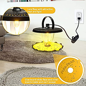 Redeo Flea Trap 2 Pack Bed Bug Traps with 4 Light Bulbs and 8 Sticky Glue Boards, Odorless Non-Toxic Flea Light Traps for Inside Your Home Safe for Kids & Pets