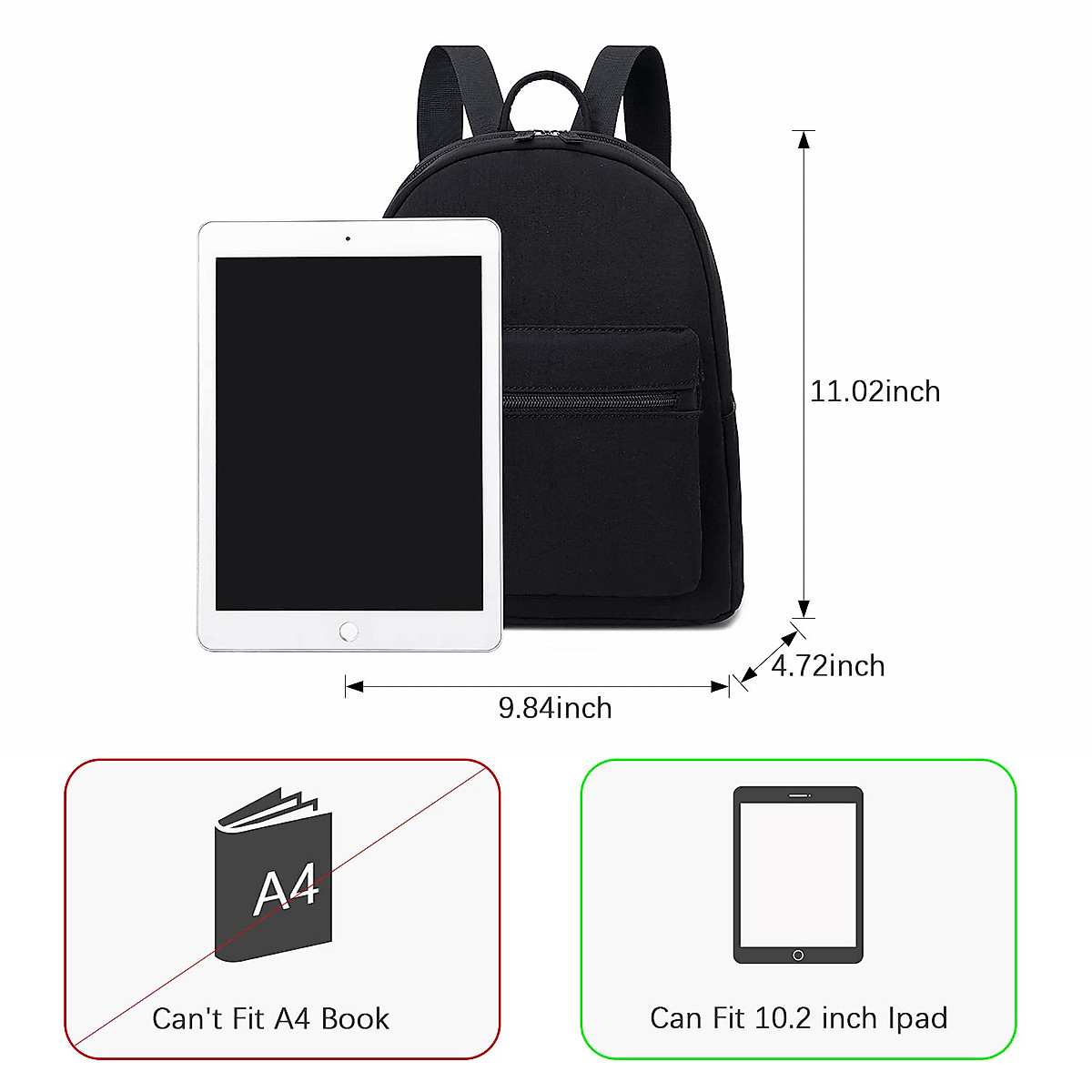 Ecodudo Mini Backpack Purse for Women Teen Girls Small Fashion Bag (Black)