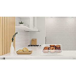 SimplyImagine Bakery Display Case, Stackable Acrylic Pastry Case Box for Countertop - Retail, Commercial, Home, Portable Use for Bagels, Baked Goods, Bread, Donuts, Vegetables, More