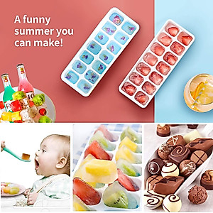 Ice Cube Trays 4 Pack, Airabc Silicone Ice Cube Trays with Removable Lid, Easy-Release Flexible 14-cube Ice Trays,BPA Free and LFGB Certified, Stackable Ice Trays with Covers for Cocktail, Freezer