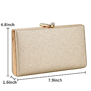 ZHANNI Clutch Purses for Women Elegant Evening Bag Handbag Party Wedding Clutch (Gold)