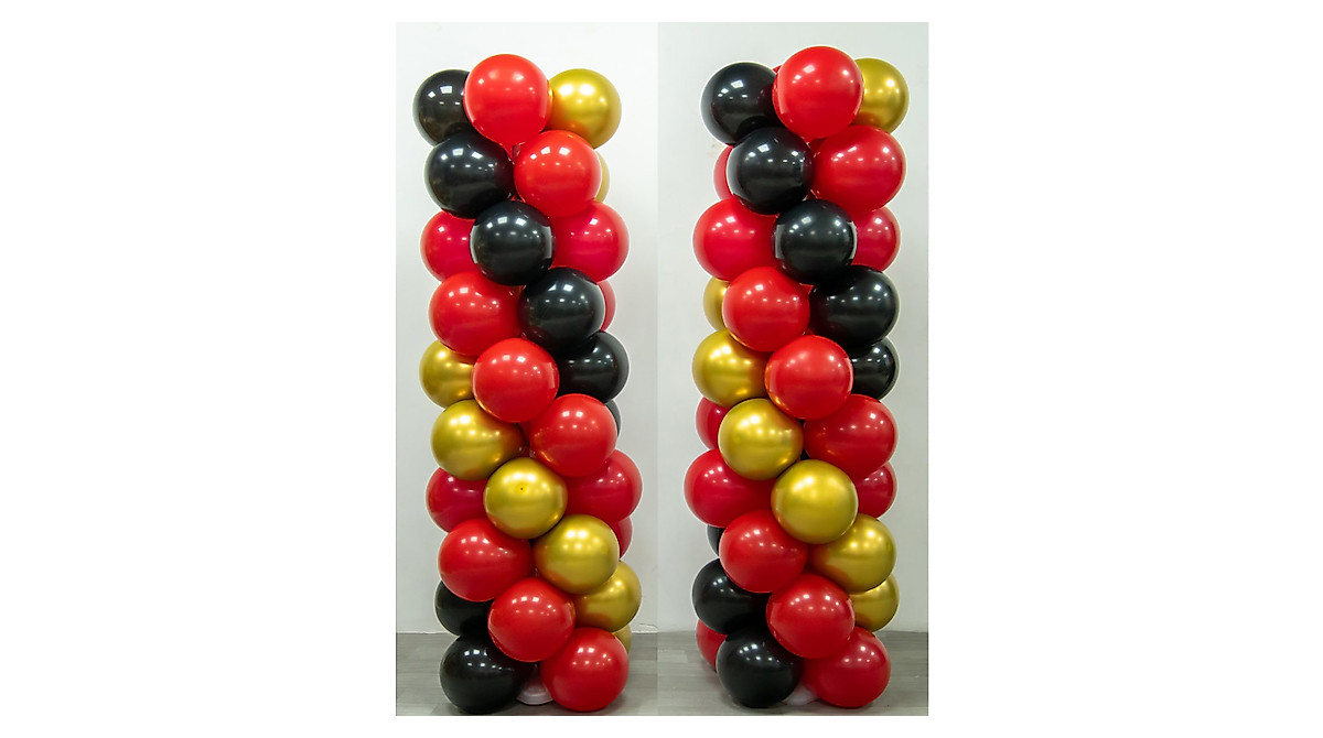 MOXMAY Red Black Gold Balloons for Events | 100 Pcs Tower Balloons