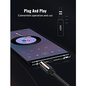 VIOY Aux Cable (15ft), [Copper Shell, Hi-Fi Sound] 3.5mm Male to Male Braided Auxiliary Cord Compatible with Headphone, Smartphone, Home/Car Stereo, Speaker, Echo & More……