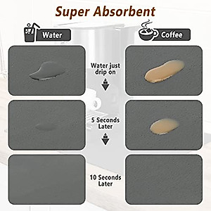 16" X 24" Coffee Mat for Countertops : Super Absorbent Versatile Coffee Bar Accessories for Coffee Makers, Espresso Machines, and Dish Drying, Black