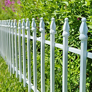 Thealyn Metal Decorative Garden Fence 22" Wide x 18" High (5 Panels, Total Length 9.17 feet), Metal Border Folding Fence, Landscape Fencing for Flower Bed, Yard, Animal Barrier