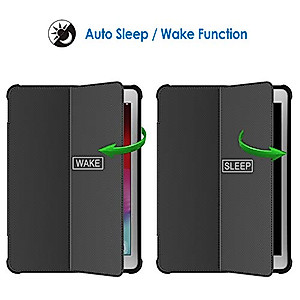 JETech Case for iPad 9.7-inch (2018/2017 Model, 6th/5th Generation), Double-fold Stand with Shockproof TPU Back Cover, Auto Wake/Sleep (Black)