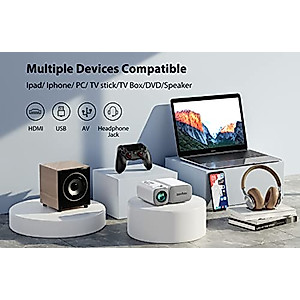 Sovboi Projector, WiFi Mini Portable Projector 9000L,Short Focal Lens Outdoor Movie Projector, HD Native 720P 250" Small Video Projector, Home Theater Phone Projector for PC/TV Stick/Gaming