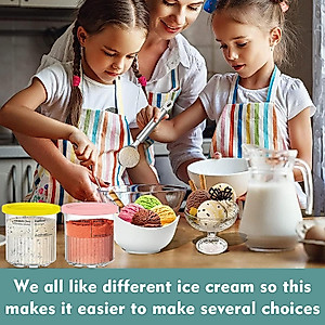 AFDLLDQM 24 oz. Extra Pint | Containers Replacement for Ninja Creami Pints and Lids - 4 Pack, Compatible with Ninja NC500, NC501 Series Creami Deluxe Ice Cream Maker - Dishwasher Safe