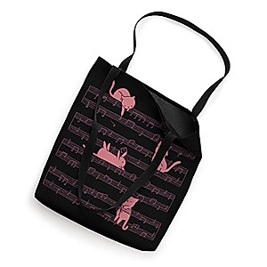 Cat and Sheet music Play Musician Tote Bag
