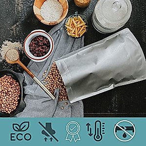 WondraHOme 50 Freeze Dryer Mylar Bags for food storage 1 Gallon with 50 oxygen absorbers - Smell proof containers resealable bags, reusable storage bags, heat seal bags, ziplock Bag, food Bag, 3