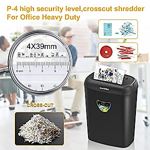 Paper Shredder, 14-Sheet Cross Cut with 6.6-Gallon Basket, P-4 Security Level, 3-Mode Design Shred Card/CD/Staple/Clip, Heavy Duty with Jam Proof System, Woolsche Paper Shredder for Office (ETL)