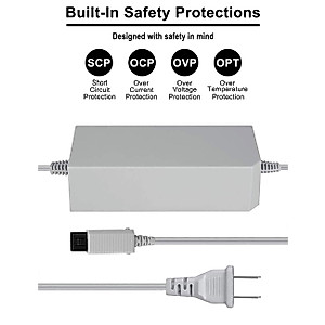 Wii Accessories Bundle - Wii AC Power Adapter Block, Composite AV Cable Cord and Wired Motion Sensor Bar for Wii