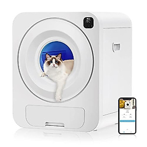 Self Cleaning Cat Litter Box, Automatic Litter Box Wi-Fi Enabled Smart Robort with 24H App Remote Control, Low Noise, Odor Removal, 78L Large Space for Multiple Cats