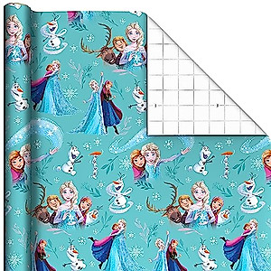 Hallmark Disney Princess and Frozen Wrapping Paper with Cutlines on Reverse (3 Rolls: 60 Square Feet Total) for Birthdays, Christmas, Valentine's Day