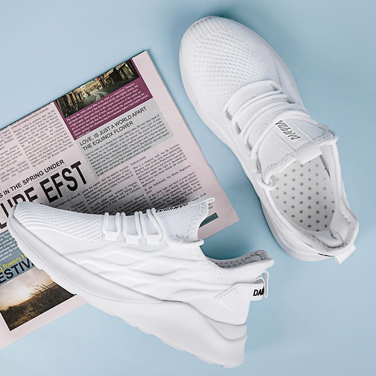 ZMBCYG White Sneakers for Women Running Shoes Sneakers Lightweight Sports Workout Cheer Shoes White Womens Size 7