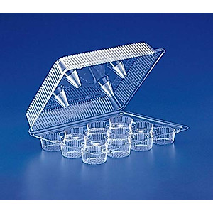 Dozen Cupcake Containers - Case of 24 cupcake boxes plastic 12 Compartment Cupcake Containers 12 count dozen cupcake containers Holds 12 Cupcakes (24, 12 Cavity Cupcake Container)