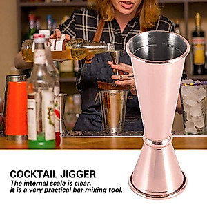 Jigger 2 oz 1 oz, Rose Gold Stainless Steel Double Cocktail Jigger Shot Measure Jigger Alcohol Measuring Cup Bar Tool for Bartending