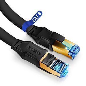 Eslye CAT 8 Ethernet Cable, High Speed Flat Internet Network LAN Cable Patch Cord for PS5,Xbox,Modem,Gaming Indoor and Outdoor Use