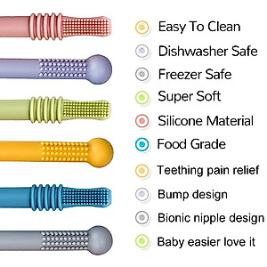 Baby Teething Toys Sensory Toys for Autistic ADHD, SPD, Oral Motor Children, Teething Straws Sticks, Baby Boy Girl Gitfs Package for 3 6 12 36 Months Baby Teether