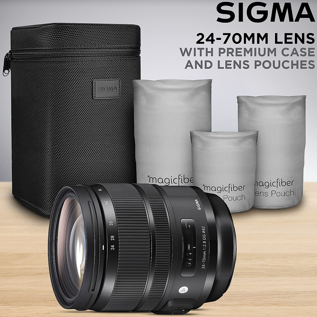 Sigma 24-70mm f/2.8 DG OS HSM Art Lens for Canon EF with Sandisk 128GB SD Card & Altura Photo Advanced Accessory and Travel Bundle