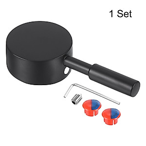 uxcell Single Lever Faucet Handle for 40mm Cartridge, Zinc Alloy Faucet Handle Replacement for Kitchen Bathroom Shower, 4.3"x2", Black