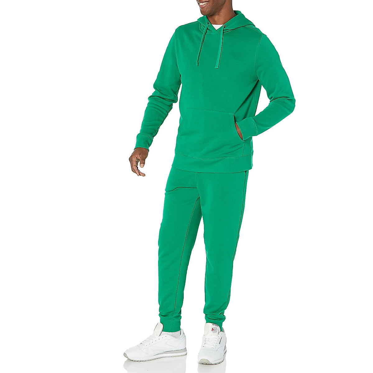 Amazon Essentials Men's Lightweight Long-Sleeve French Terry Hoodie (Available in Big & Tall), Green, X-Large
