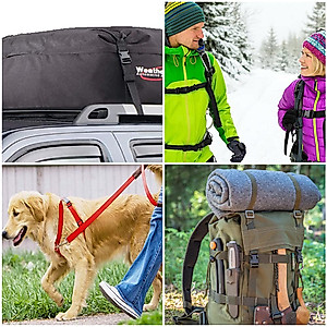 3/4 Inch Buckles Straps Set 6 Yards 3/4 Inch Black Nylon Webbing Strap 6 Pcs Plastic Buckle Dual Adjustable 12pcs Tri-glide Slide Clip Metal D Rings