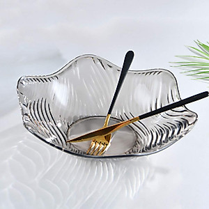 Hemoton Glass Bowl Decorative Plastic Salad Bowl Fruit Bowl Plate Snack Dish Dessert Bowl Food Serving Bowls for Bread Snacks Vegetables Candy Appetizer Potpourris Flatware Tray