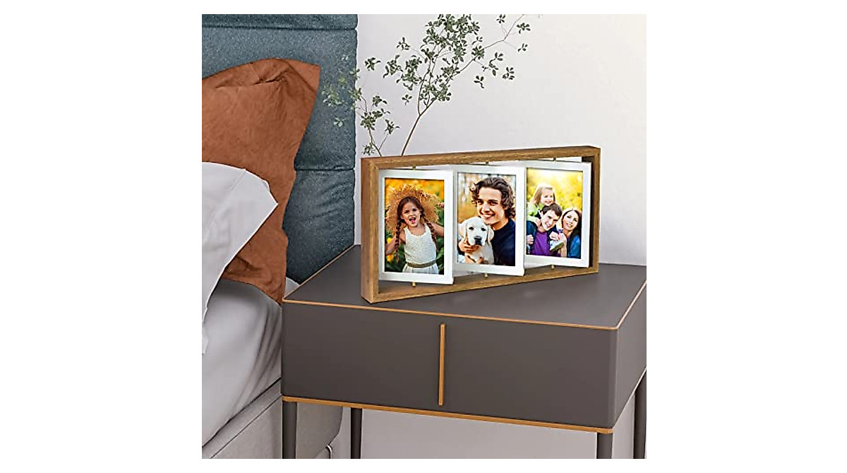 ZEEYUAN 4x6 Rotating Photo Frame - Stylish Display Solution