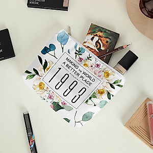 Flower Eucalyptus Print Makeup Bag 30th Birthday Decorations for Women 30th Birthday Gifts for Her Happy Birthday Party Favors for 30 Year Old Women Female Sister Friend Making Better Place Since 1993