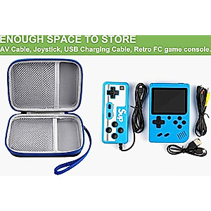 ALKOO Universal Hard Case for Handheld Game Consoles, Retro Mini Game Player Box for Charging Cable, Earpods, Batteries and Accessories (Blue)