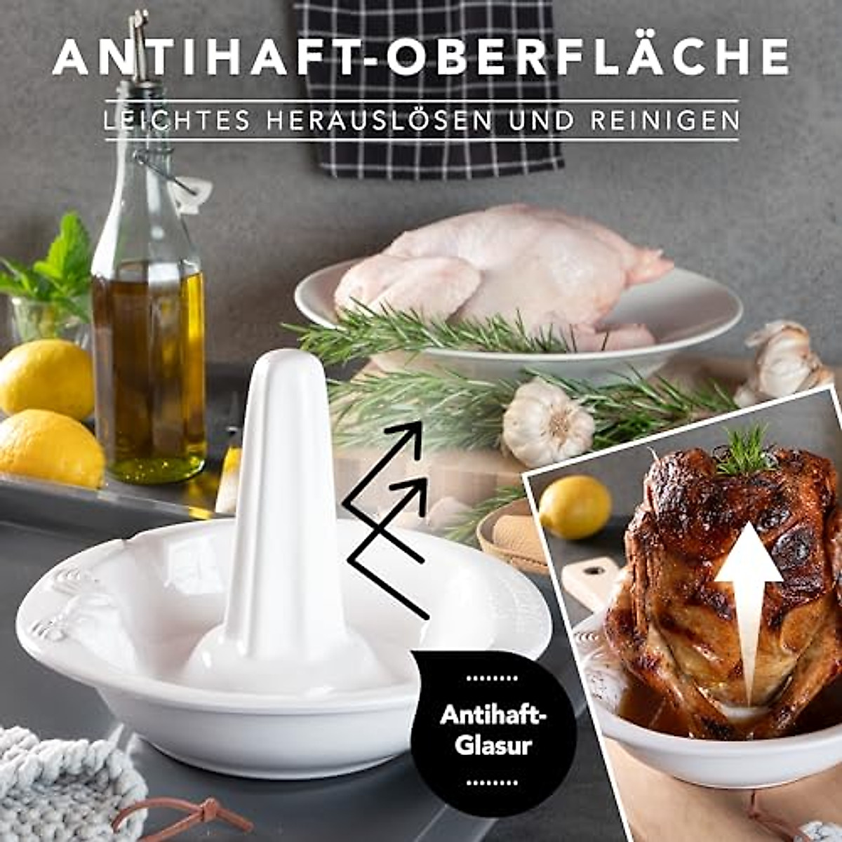 Römertopf 2 125 50 Chiko Brown Chicken Roaster White