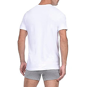 2(X)IST mens Essential Cotton V-neck T-shirt 3-pack Base Layer Top, White Natural, Large US