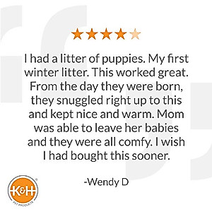 K&H Pet Products Original Lectro-Kennel Outdoor Heated Dog Pad with Free Cover Black Small 12" X 18", Waterproof Dog Cat Heating Pad Warming Mat Anti Chewy Cord for Outside Animals