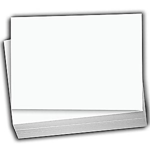 Hamilco White Cardstock Thick Paper - Blank Index Flash Note & Post Cards - Greeting Invitations Stationary - Flat 5 X 7" Heavy Weight 100 lb Card Stock for Printer – 100 Pack