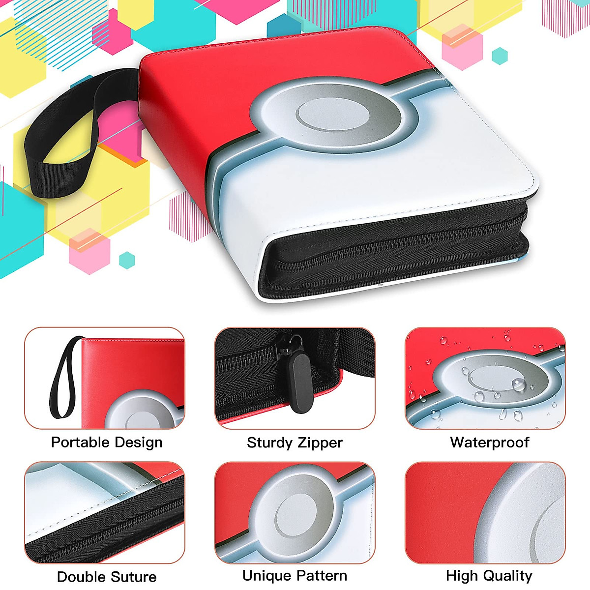 Trading Card Binder, Fits 400 Cards with 50 Removable Sleeves, Card Collector Album Holder (Classic for 400 Cards)