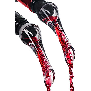 Wine Aerator Pourer (2 Pack, Silver and Black) by Vintorio