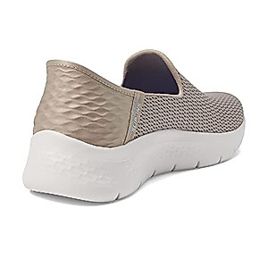 Skechers Women's Hands Free Slip-Ins Go Walk Flex-Relish Sneaker, Taupe/Blue, 7.5