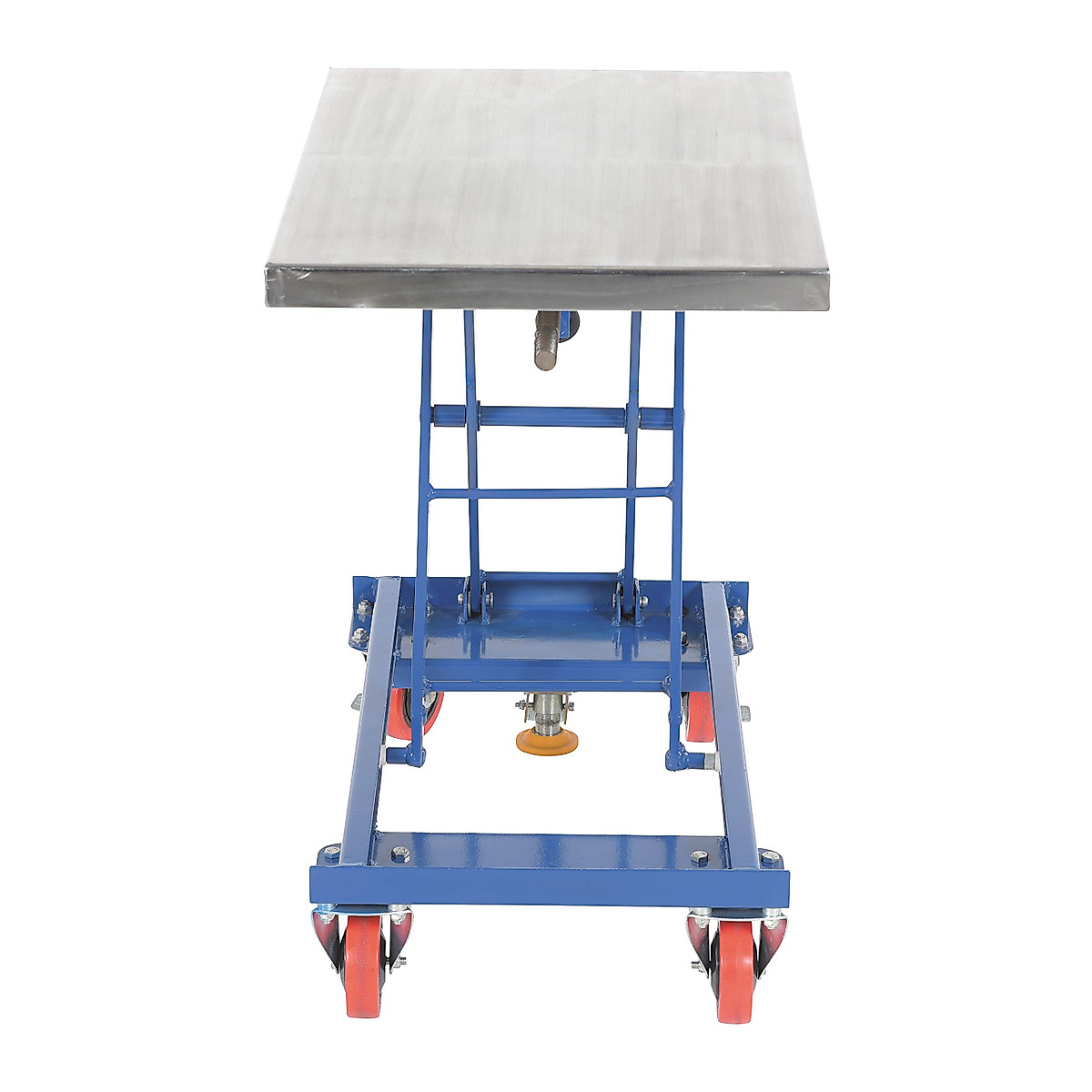 Vestil CART-330-M Steel Mechanical Scissor Cart with Hand Crank 18 in. x 28 in. 330 Lb. Capacity Blue/Silver